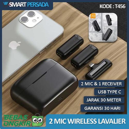 Promo Mic Wireless Clip On 2 Microphone Smartphone HP Type C Vlog ...