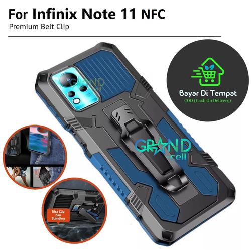 Jual Case INFINIX NOTE 11 NFC Premium Casing Armor Belt Clip Standing ...