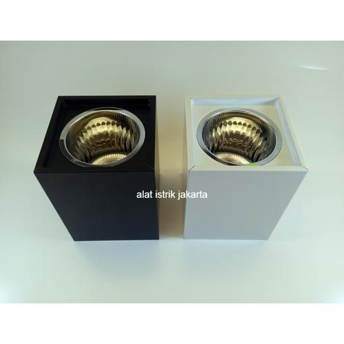 Jual KAP LAMPU DOWNLIGHT OUTBOW 4INCH KOTAK PUTIH / HITAM E27 DL OB 4 ...