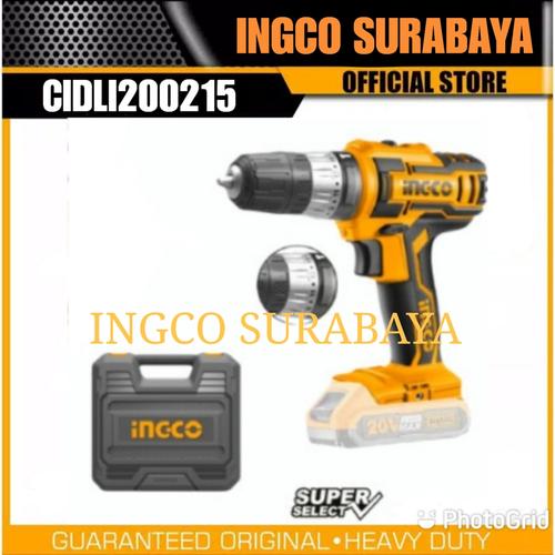 Jual INGCO CIDLI200215 IMPACT DRILL 10MM CORDLESS UNIT ONLY BOR BETON ...