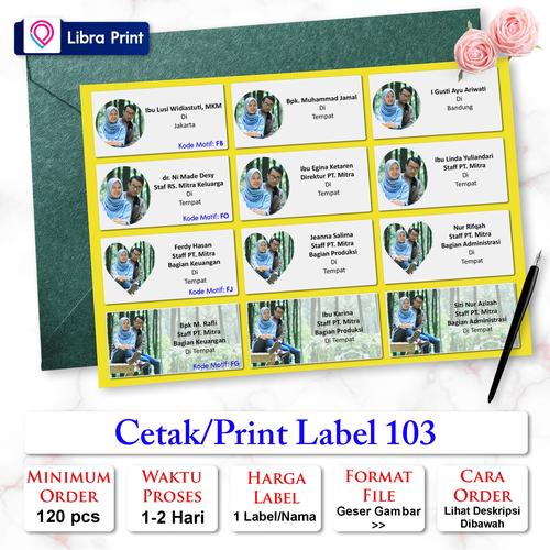 Jual Cetak Stiker Label 103 Label Nama Undangan Custom Foto - Hanya ...