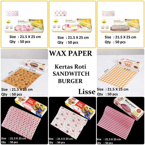 Jual Wax Paper Wrapper Bungkus Makanan Wax Paper Sandwich Burger Roti ...