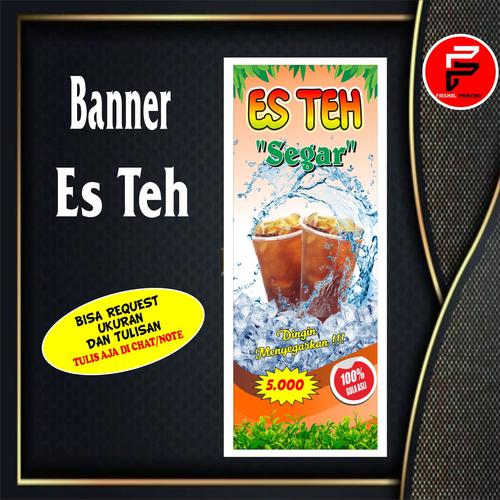 Jual Banner Es Teh / Spanduk es teh manis Ukuran 0.6 x 1.6 m - Kab ...