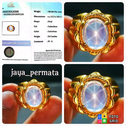 Jual WHITE STAR SAPPHIRE SRILANKA CEYLON KRISTAL INCLUDE MEMO GIL GEMS ...