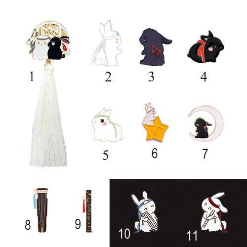 Jual Pin bros brooch mo dao zu shi kelinci hitam putih tali merah ...