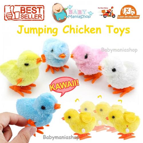 Jual Mainan Bayi Anak Ayam Kuning Model Putar Jam Lompat Berjalan Plush ...