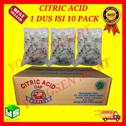 Jual Citric acid cap gajah 1 dus @ 10 pak, asam citrun pemutih ...
