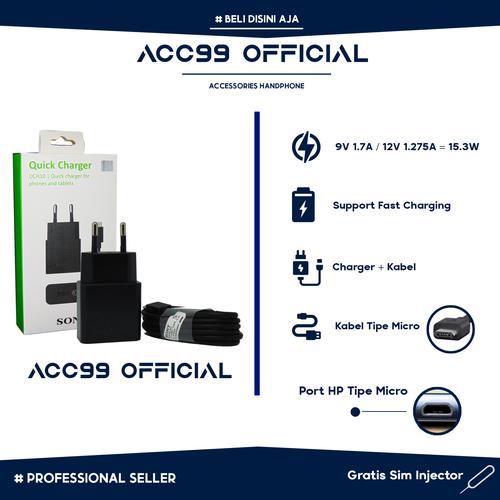 Jual Charger Sony Original Tipe Micro Fast Charging 12V 9V 5V Casan HP Sony - Kab. Bogor ...