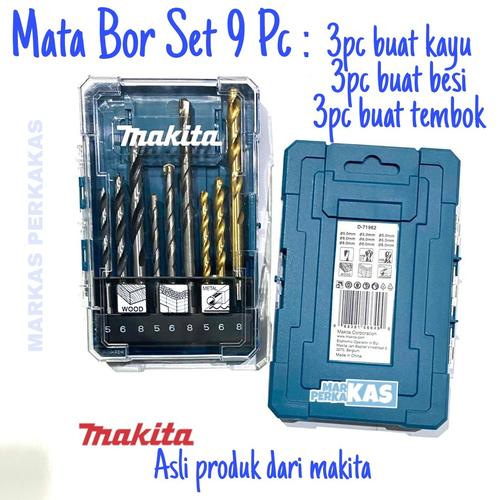 Jual Mata Bor Set 9 Pcs Kombinasi Besi / Beton / Tembok / Kayu Makita ...