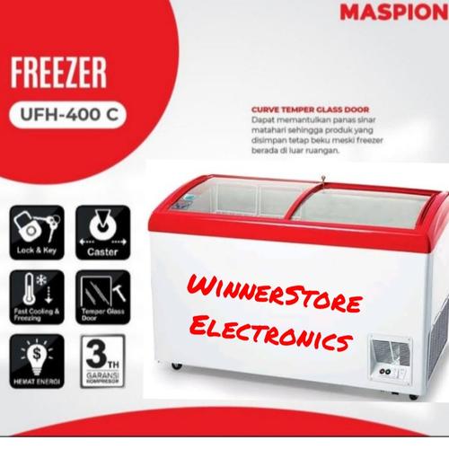 Jual NEW Sliding Curved Glass Freezer Kaca MASPION 400liter *MEDAN ...