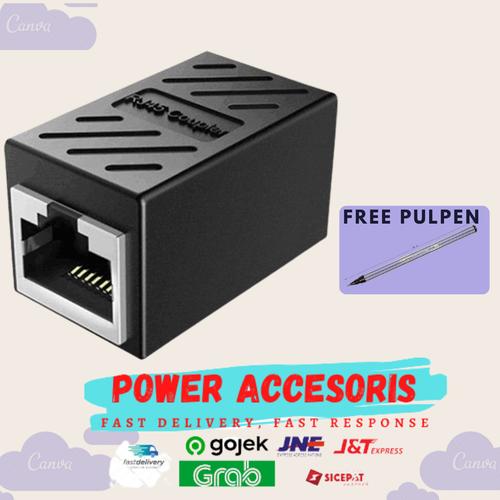 Jual Connector Barrel rj45 coupler cat 5 6 7 - Sambungan rj45 - Barel ...