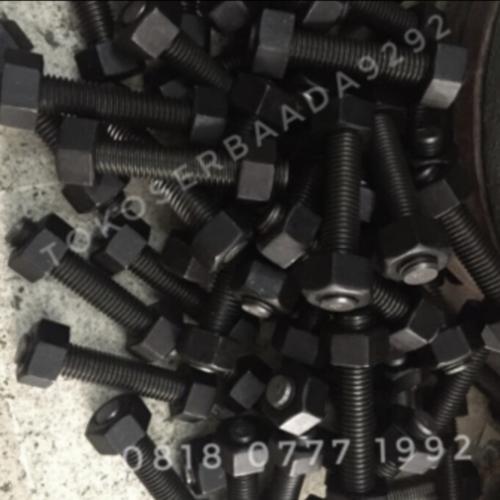 Jual Baut Stud / Stud Bolt + 2 Nut M28 x 180 MM ; Besi (Carbon Steel ...