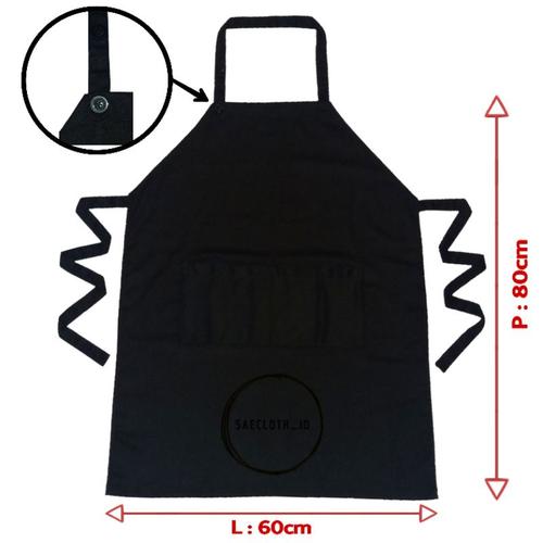 Jual Apron/Celemek Polos Katun Drill Premium/HITAM - Hitam - Jakarta ...