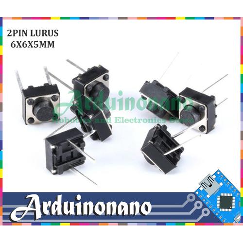 Jual Tactile push button 6x6x5mm 2p 2 p pin 2pin micro switch momentary DIP - Kota Semarang ...