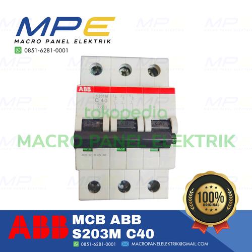 Jual MCB ABB S203M C40 3P 10kA 6A / ABB S 203M 3 Phase 40A 10kA Original - Jakarta Pusat - MACRO ...
