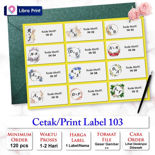 Jual [Hanya Motif] Label 103 Motif, Stiker Label Motif Nama Undangan ...