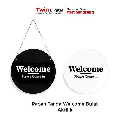 Jual Sign Welcome Round Acrylic - Papan Selamat Datang Bulat Akrilik ...