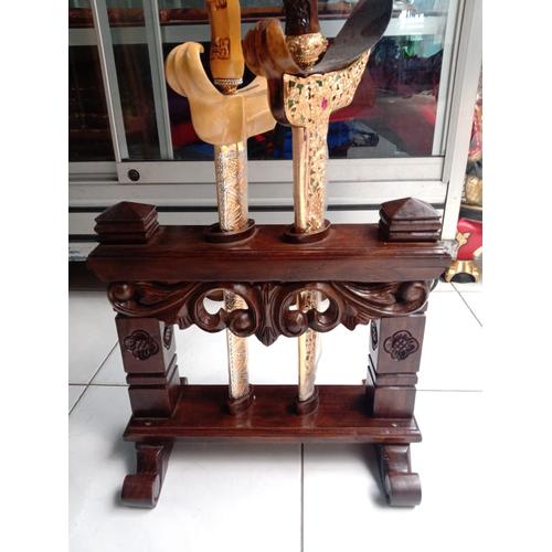 Jual Jagrak tempat keris Bahan kayu jati Ukiran minimalis isi 2 - Kab ...