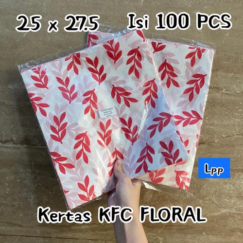 Jual FOOD GRADE - KERTAS NASI KFC LAMINASI MOTIF FLORAL uk 25 x 27.5 cm ...