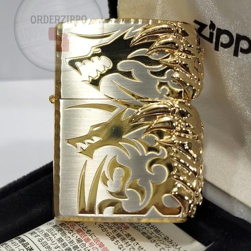 Jual Zippo Original Twin Dragon Claw 3D Silver & Gold Plated limited Japan - Jakarta Selatan ...