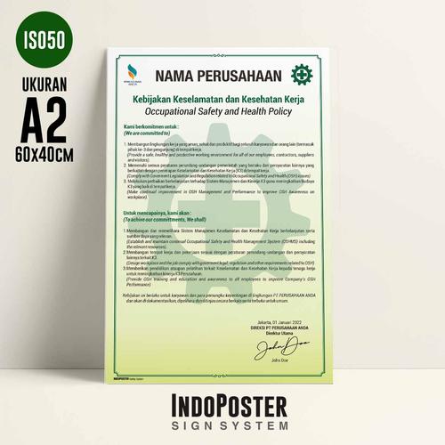 Jual Poster Kebijakan K3 Safety QHSE Perusahaan Custom A2 60x40cm TF ...