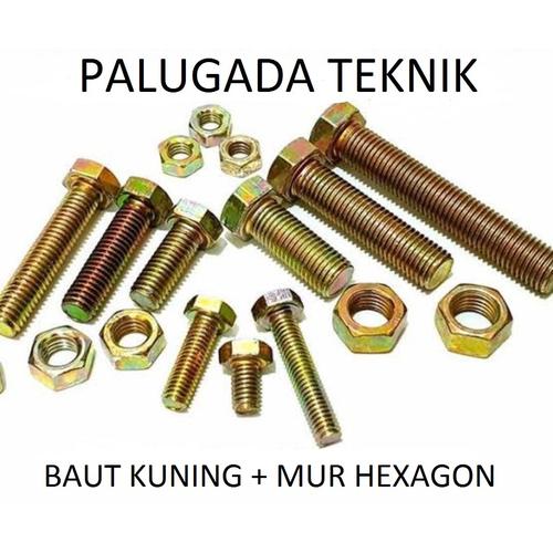 Jual Mur Baut Kuning M6 x 100 kunci 10 Panjang 10cm Baut Hexagon - Kota ...
