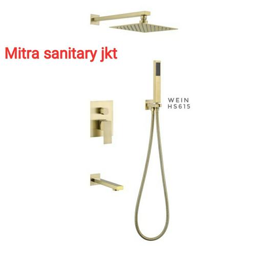 Jual Shower tanam Gold 3 fungsi bahan stainless /Kran tanam set ...