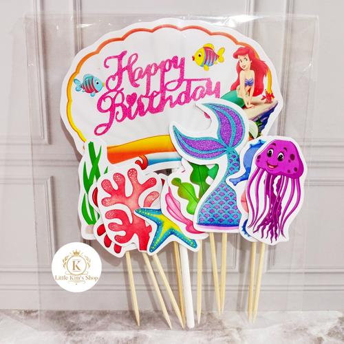 Jual Toper Kue Ulang Tahun Karakter Mermaid Hello Kitty Barbie / Cake ...