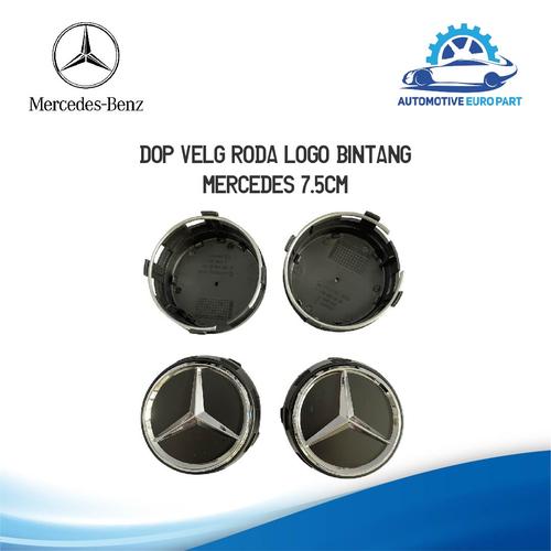 Jual Dop Roda Tutupan Velg Logo Bintang Mercy Hitam 7.5 CM Mercedes ...