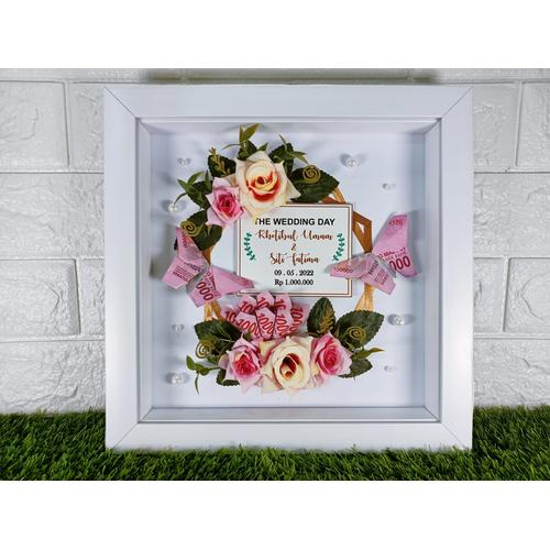 Jual Mahar Uang Pigora Akrilik 30x30 / Mahar Frame / Mahar Rustic ...
