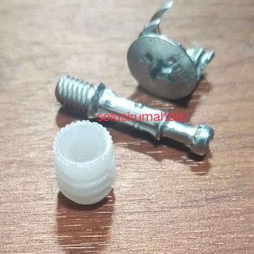 Jual Minifix Baut set 3pcs Knock Down Skrup + Casing Ambalan Kayu - Kab ...