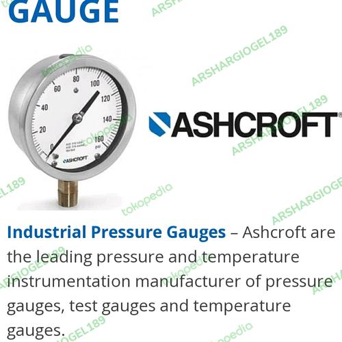 Jual Pressure Gauge Ashcroft 1008 D 63 Range 200psi lower 1/4 npt ...