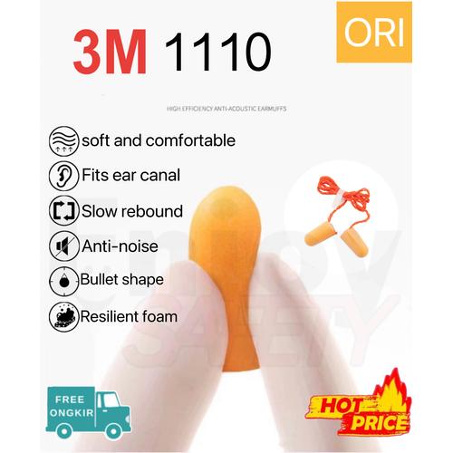 Jual 3M 1110 Ear Plug / Earplug pelindung telinga peredam suara/Anti bising - 3M 1110 Tali ...