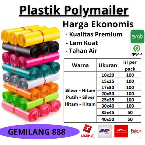 Jual Polymailer uk 15x25 (100pcs) Plastik Packing Lem Silver, Plastik ...