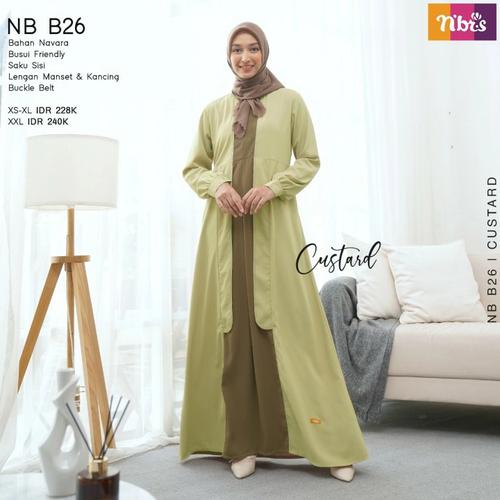 Jual Gamis Nibras NB B26 Warna Kuning Custard Busana Muslimah Busui ...