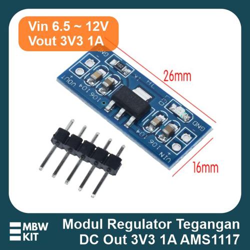 Jual Modul Regulator Tegangan 3V3 3.3V 1A AMS1117 Fix Step Down Voltage ...