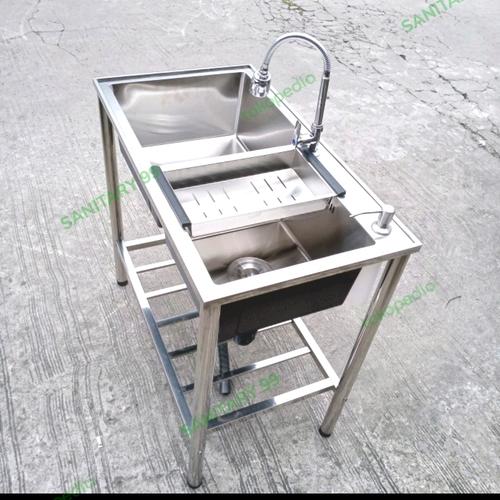 Jual kitchen sink portable dua lubang/kitchen sing kaki/meja/bcp ...