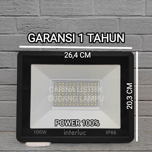 Jual INTERLUC LAMPU SOROT LED 100W 100 WATT FLOOD LIGHT LED TEMBAK ...