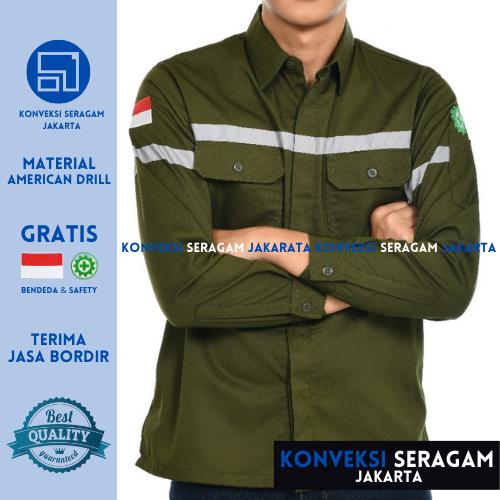 Jual Baju Kemeja Seragam Kerja Wearpack Werpak Proyek Safety Army ...