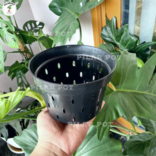 Jual pot bunga tanaman banyak lubang NKT POROS 15 HITAM - NKT POROS ...