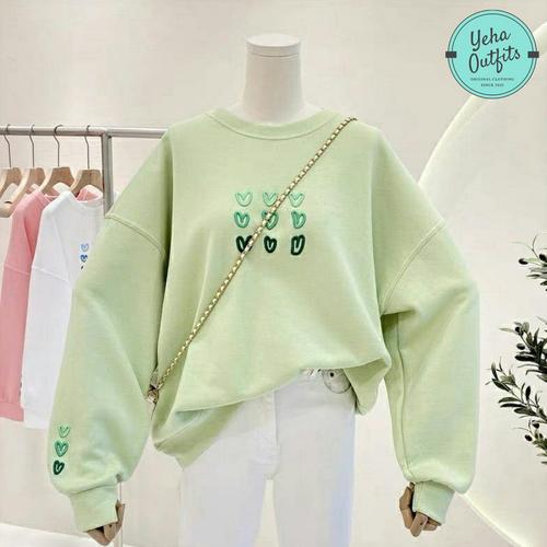 Jual Love Sweater Oversize Wanita Korea Baju Atasan Jaket Jumbo Polos ...