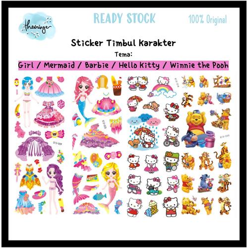 Jual STICKER TIMBUL KARAKTER Stiker Anak Perempuan Hello Kitty Girl ...