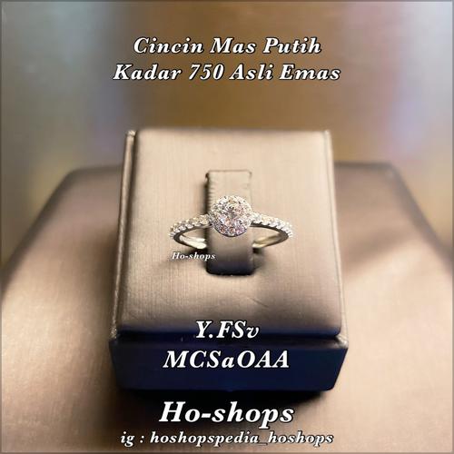 Jual Cincin Cantik Model Berlian Mas Putih 75% Asli Emas Sa.SaW - S10 ...