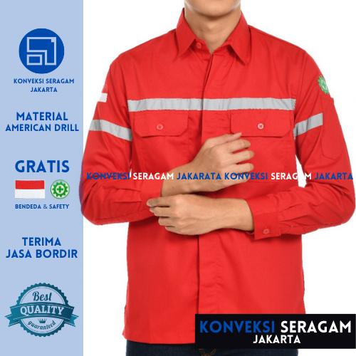 Jual Baju Kemeja Seragam Kerja Wearpack Werpak Proyek Safety Merah ...