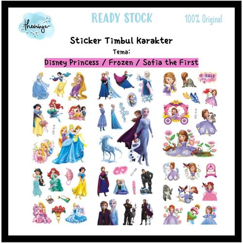 Jual STICKER TIMBUL KARAKTER Stiker Anak Princess Frozen Sofia the ...