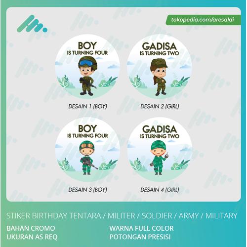 Jual label stiker Tentara MIliter Army Soldier Ulang Tahun birthday ...