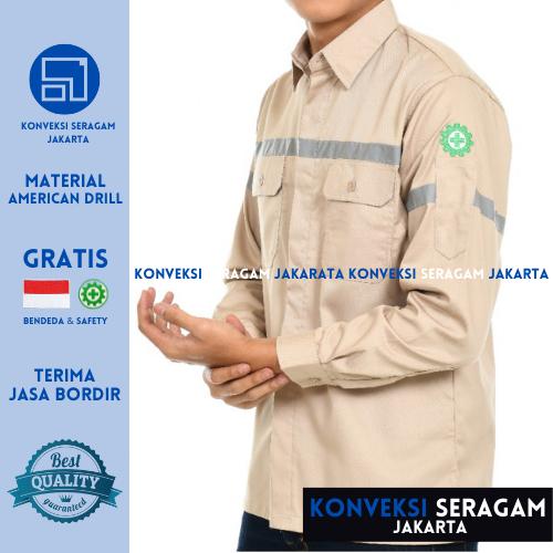 Jual Baju Kemeja Seragam Kerja Wearpack Werpak Proyek Safety Cream ...