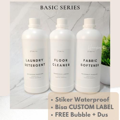 Jual Botol Aesthetic Putih Tempat Detergent Cair Softener 1L - FABRIC ...