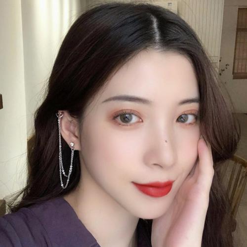 Jual Anting Stud Rantai Earcuff Hati Anting Wanita Kasual Warna Emas ...