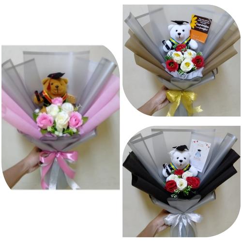Jual Buket bucket bouquet wisuda bunga mawar boneka wisuda graduation ...
